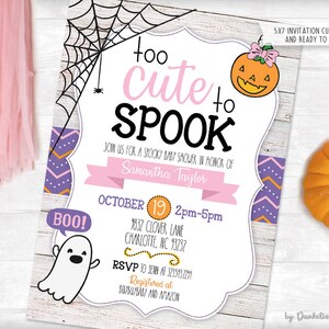 Too Cute to Spook Halloween Baby Shower Invitation Printable - Etsy