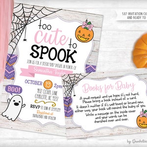Too Cute to Spook Halloween Baby Shower Invitation Printable - Etsy
