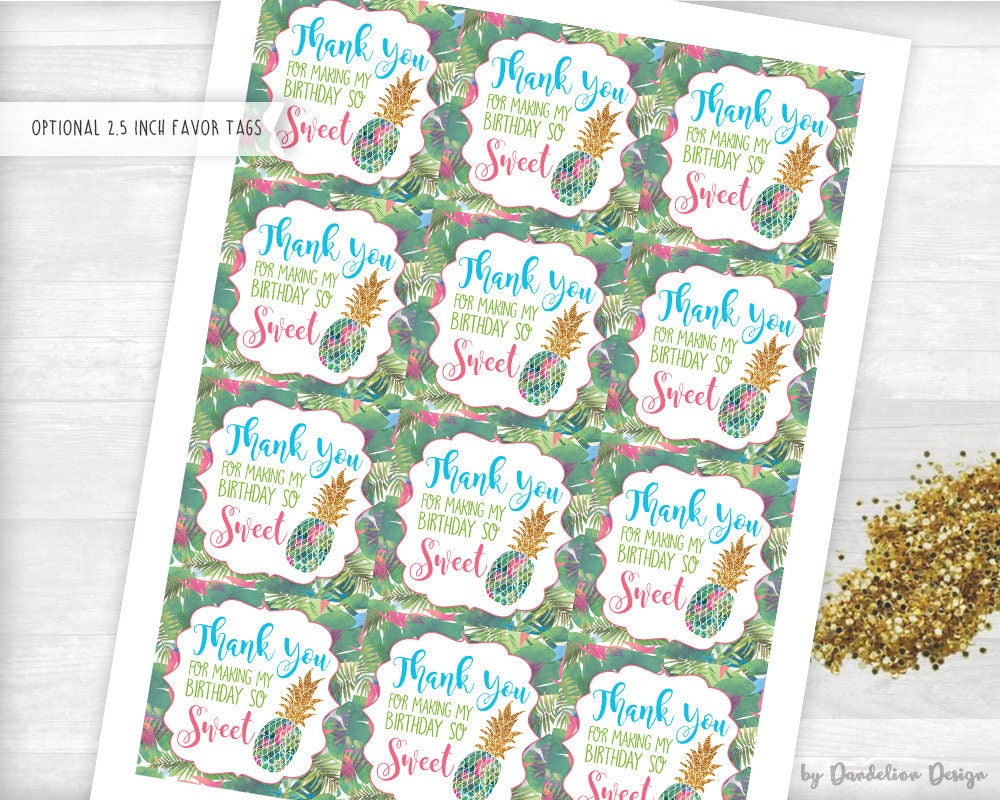 Sweet as A Pineapple First Birthday Invitation Printable - Etsy