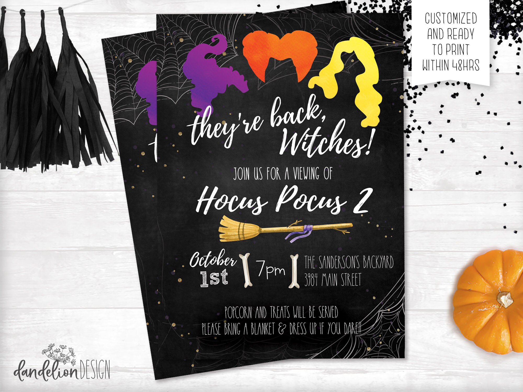 Hocus Pocus Movie Viewing Premiere Digital Invitation - Etsy