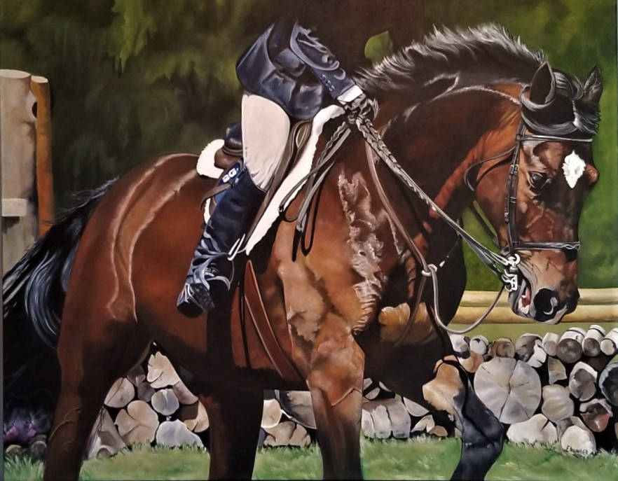 Horse Jumping Painting