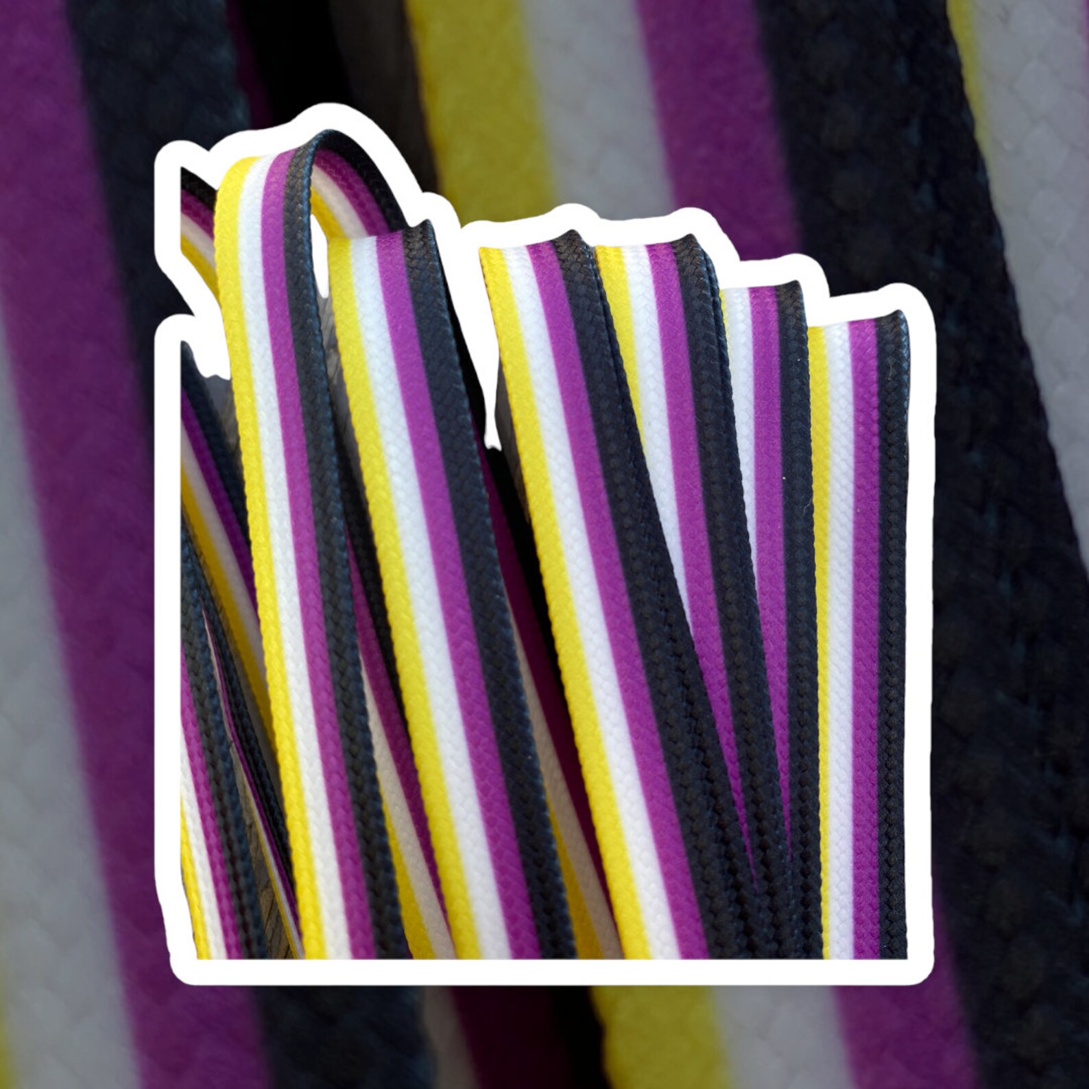 Non Binary Pride Stripe Laces 96 Inch STYLE Waxed Roller - Etsy