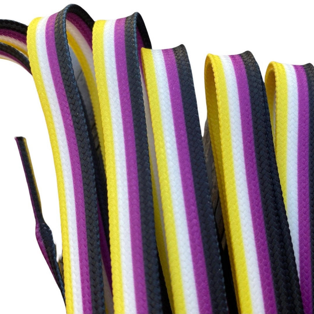 Non Binary Pride Stripe Laces 96 Inch STYLE Waxed Roller - Etsy