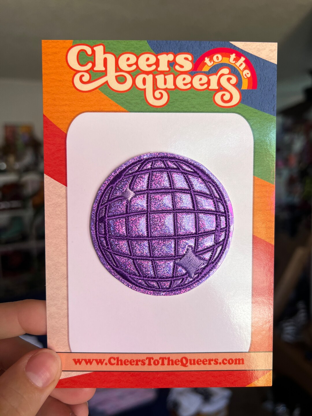 Small Purple Glitter Disco Ball Holographic Patch 2.5 Inch - Etsy