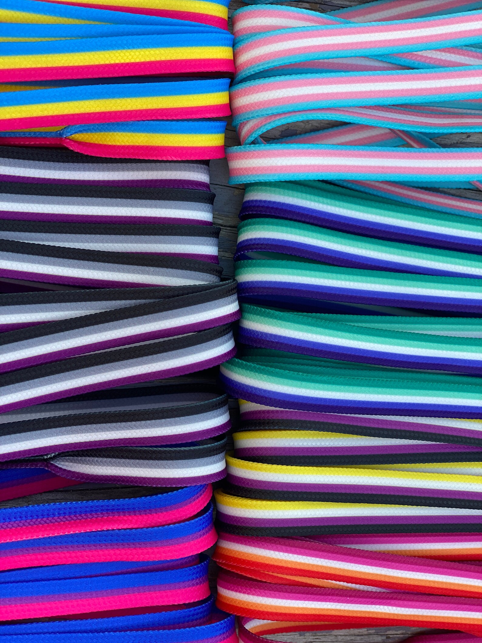 Non Binary Pride Stripe Laces 96 Inch STYLE Waxed Roller - Etsy