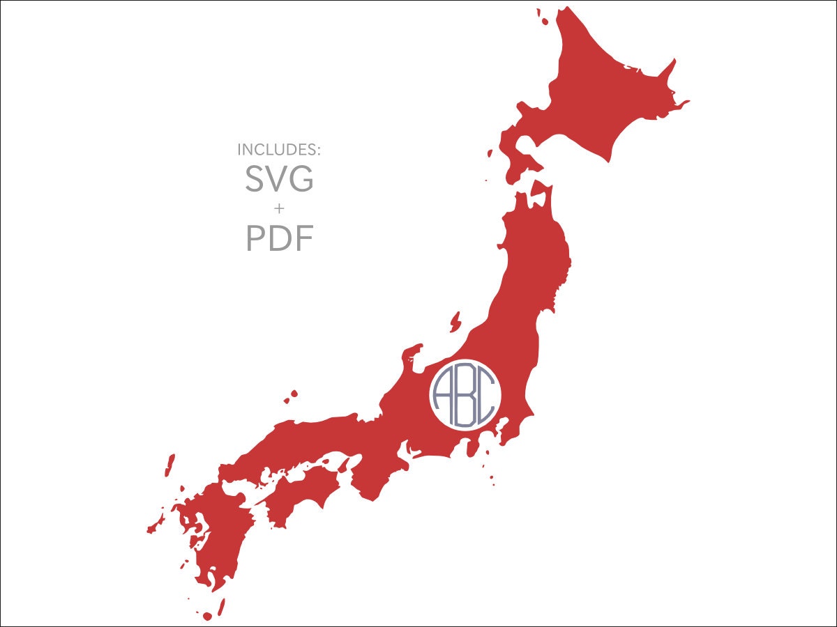 Japan Map SVG, Japanese Monogram, Japan Country, Japan Clipart Japan ...
