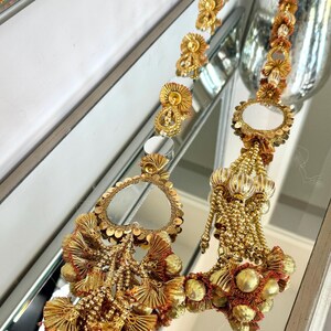 Gold Mirror Paranda Gold Parandi Indian Hair Jewelry Indian Jewelry ...