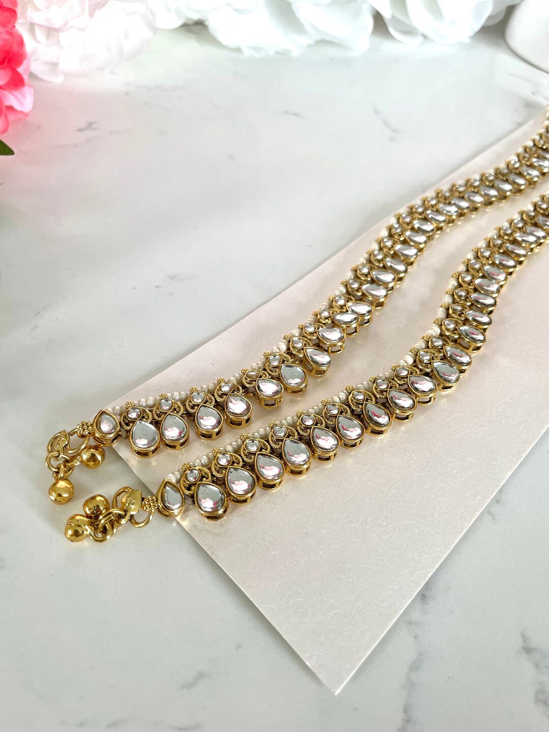 Kundan Payal Anklet, Gold Anklet, Kundan Jhanjar, Indian Jewelry ...