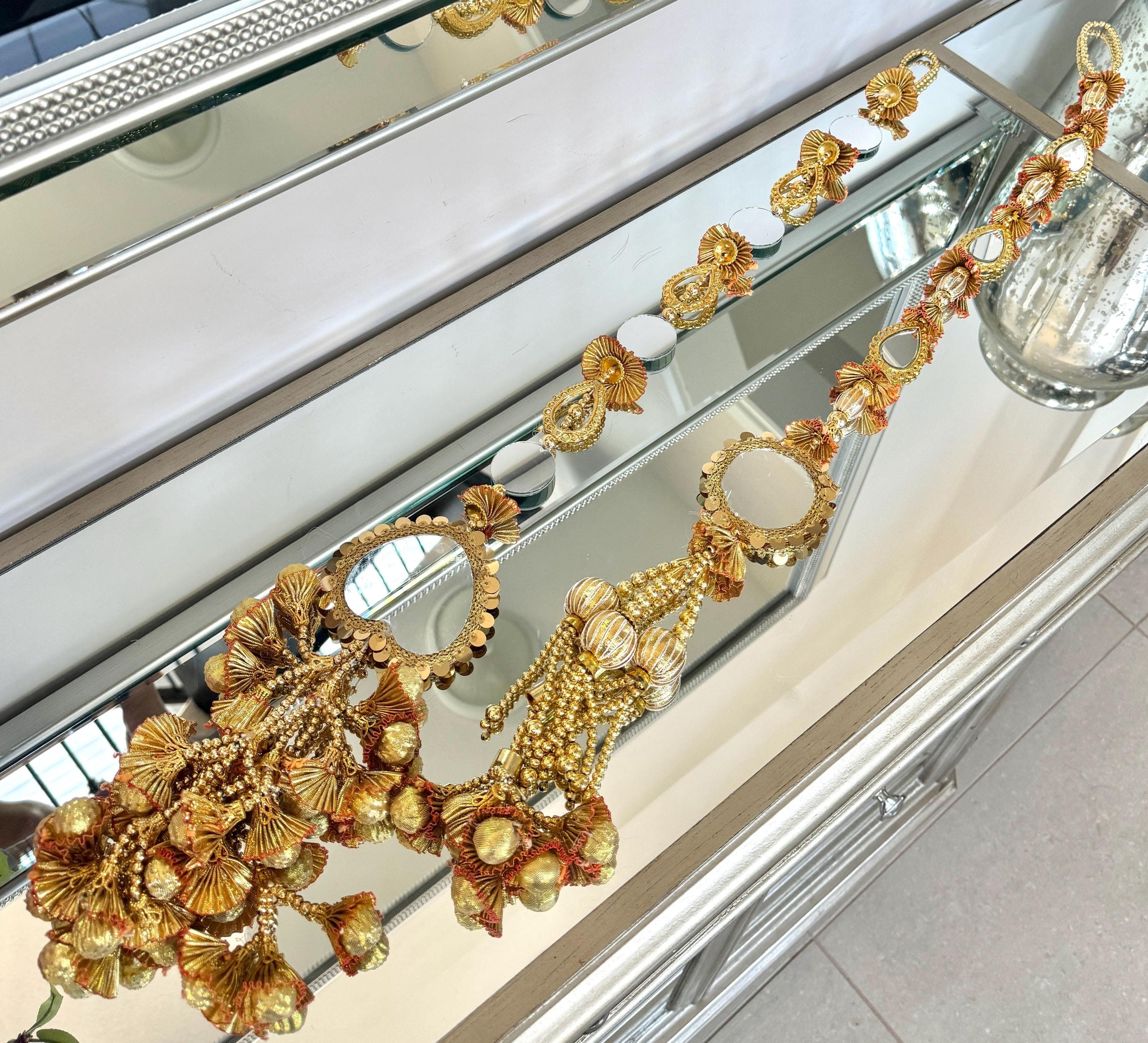 Gold Mirror Paranda Gold Parandi Indian Hair Jewelry Indian Jewelry ...