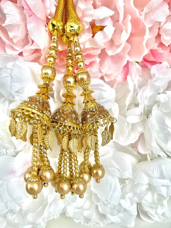 Gold Paranda With Pippal Patti Accents Gold Parandi Hair - Etsy