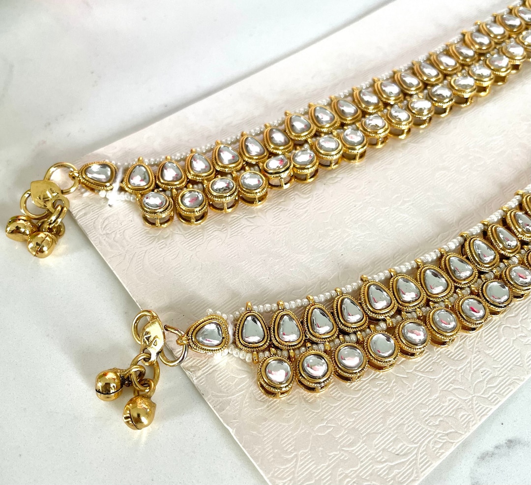 Gold Jhanjar Gift Set Gold Payal Gold Indian Anklet - Etsy