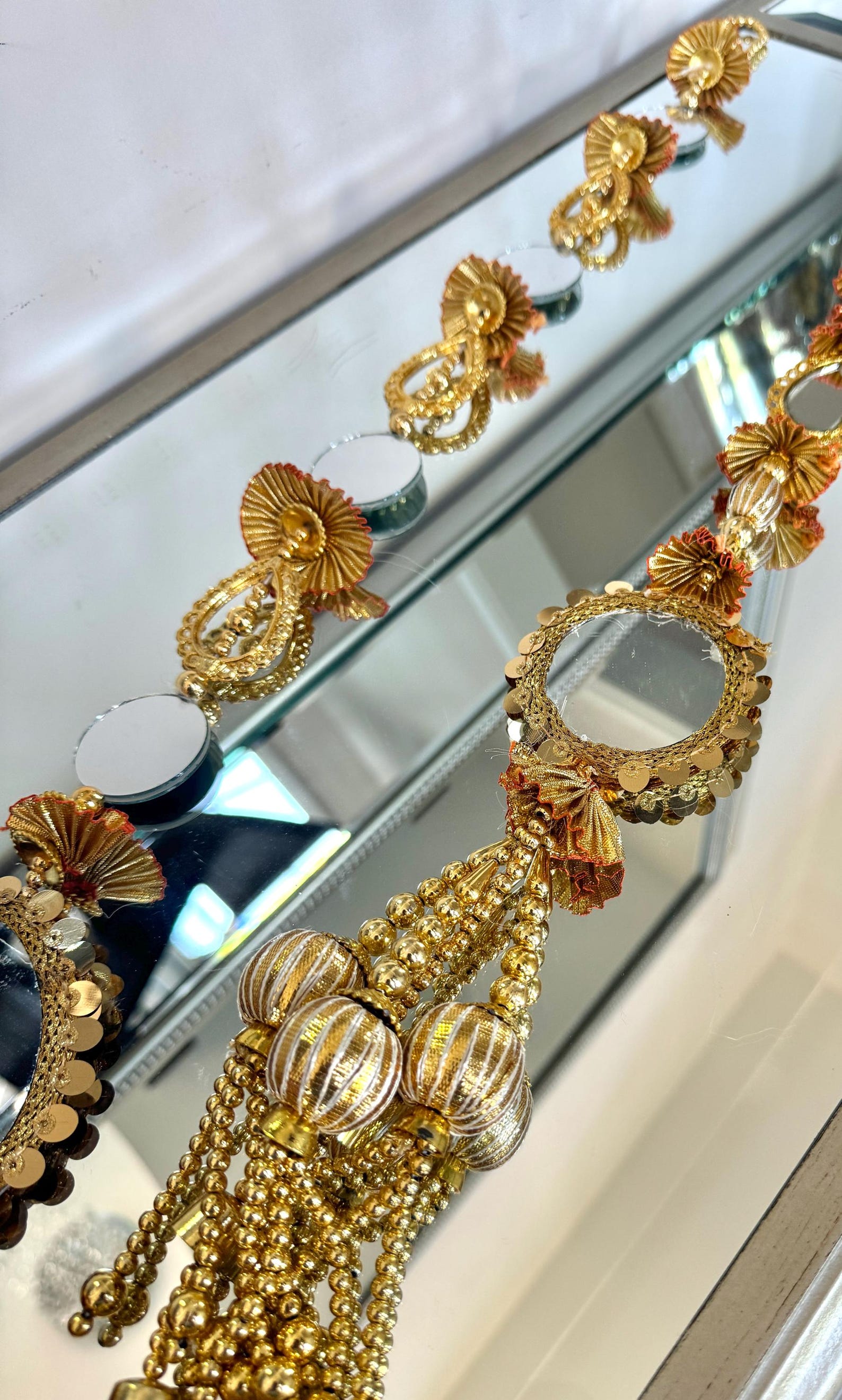 Gold Mirror Paranda Gold Parandi Indian Hair Jewelry Indian Jewelry ...