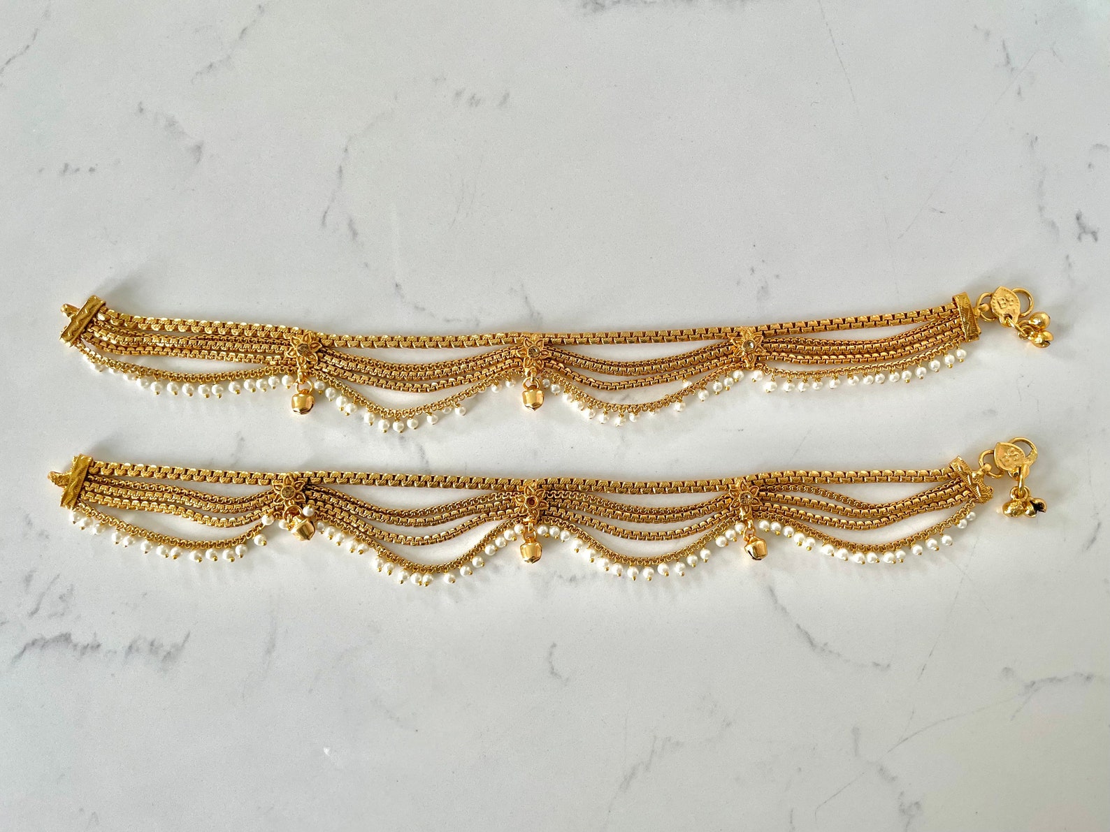 Gold Jhanjar Gift Set Gold Payal Gold Indian Anklet - Etsy
