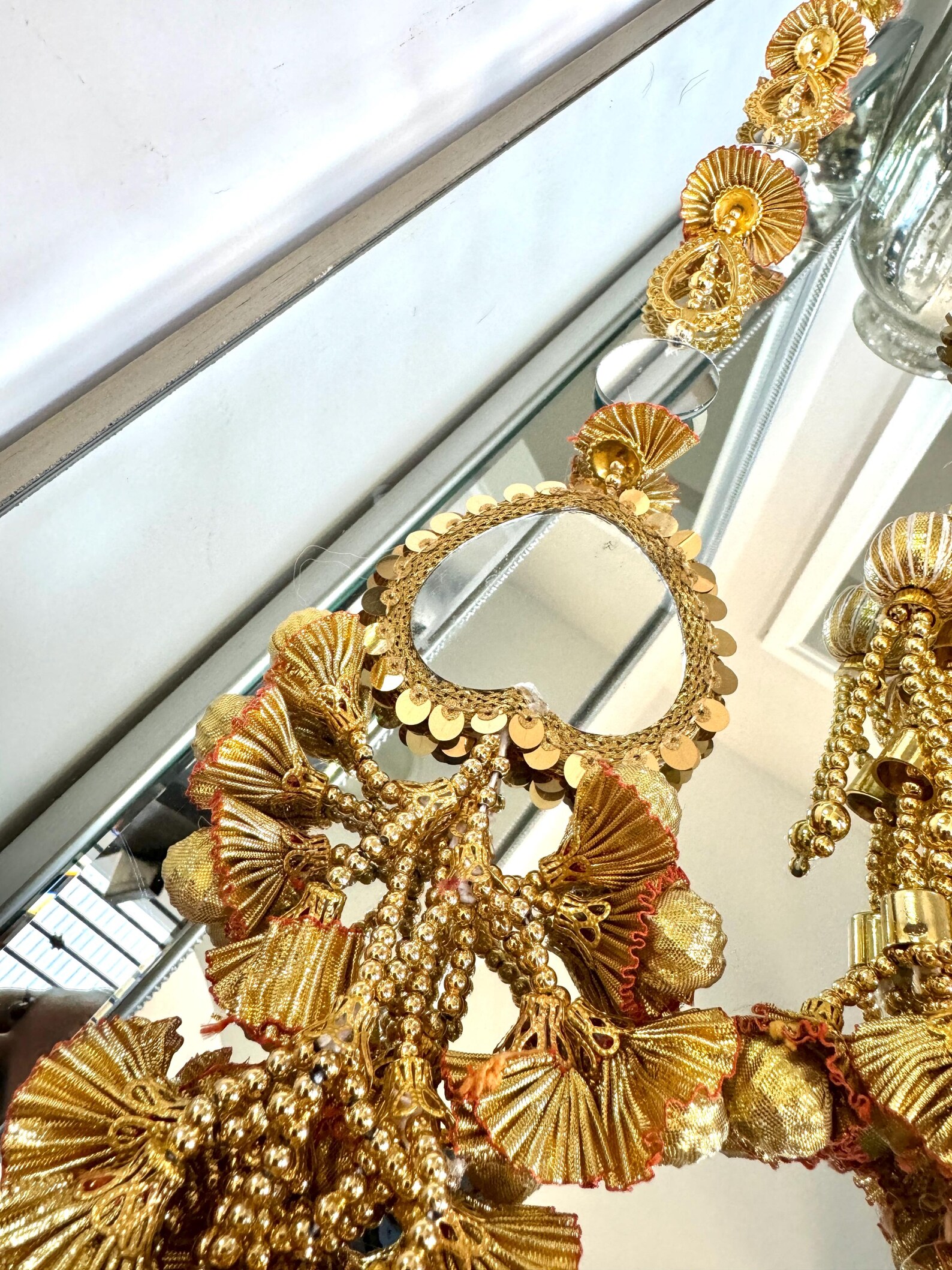 Gold Mirror Paranda Gold Parandi Indian Hair Jewelry Indian Jewelry ...