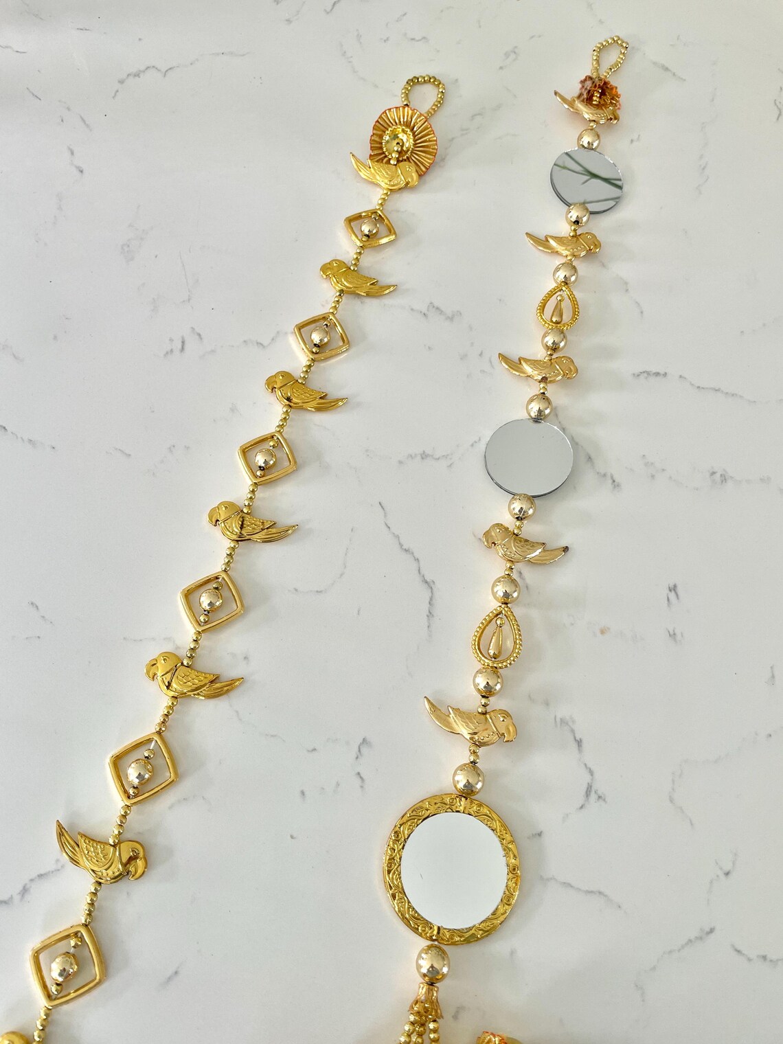 Multicolour Mirror Paranda With Exquisite Bird Motifs Sangeet Hair ...