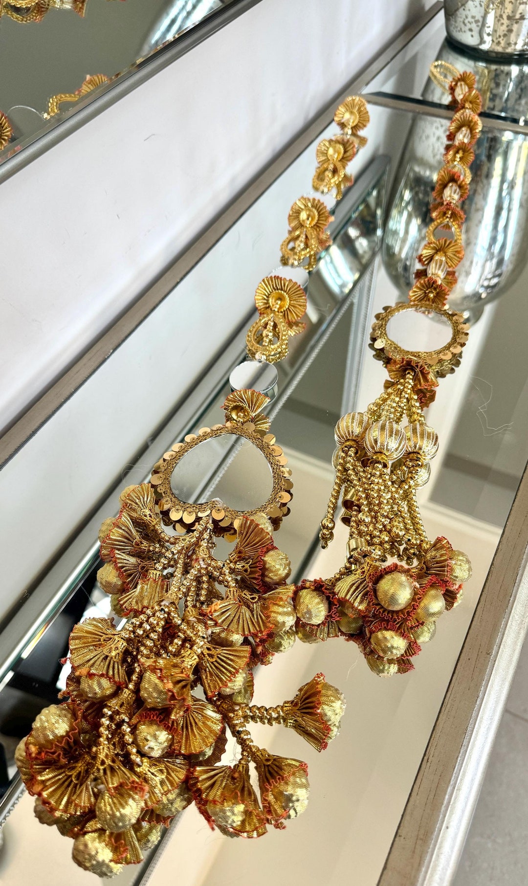 Gold Mirror Paranda Gold Parandi Indian Hair Jewelry Indian Jewelry ...