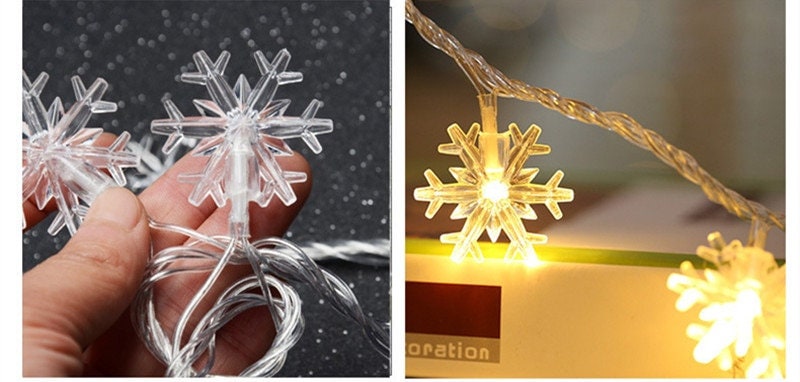 Snowflakes String Fairy Lights LED String Lights Christmas - Etsy Canada