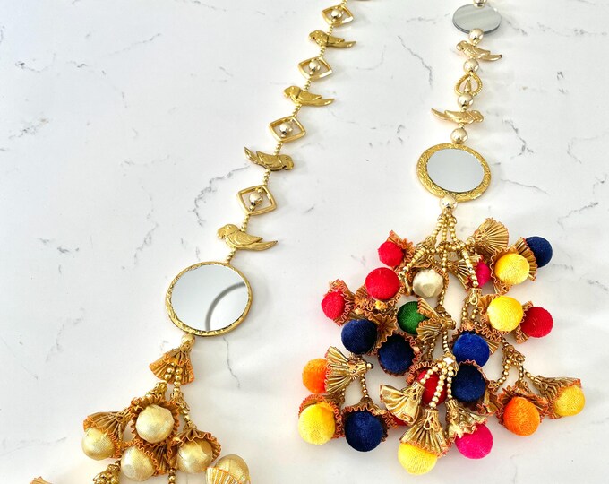 Multicolour Mirror Paranda With Exquisite Bird Motifs | Sangeet Hair ...