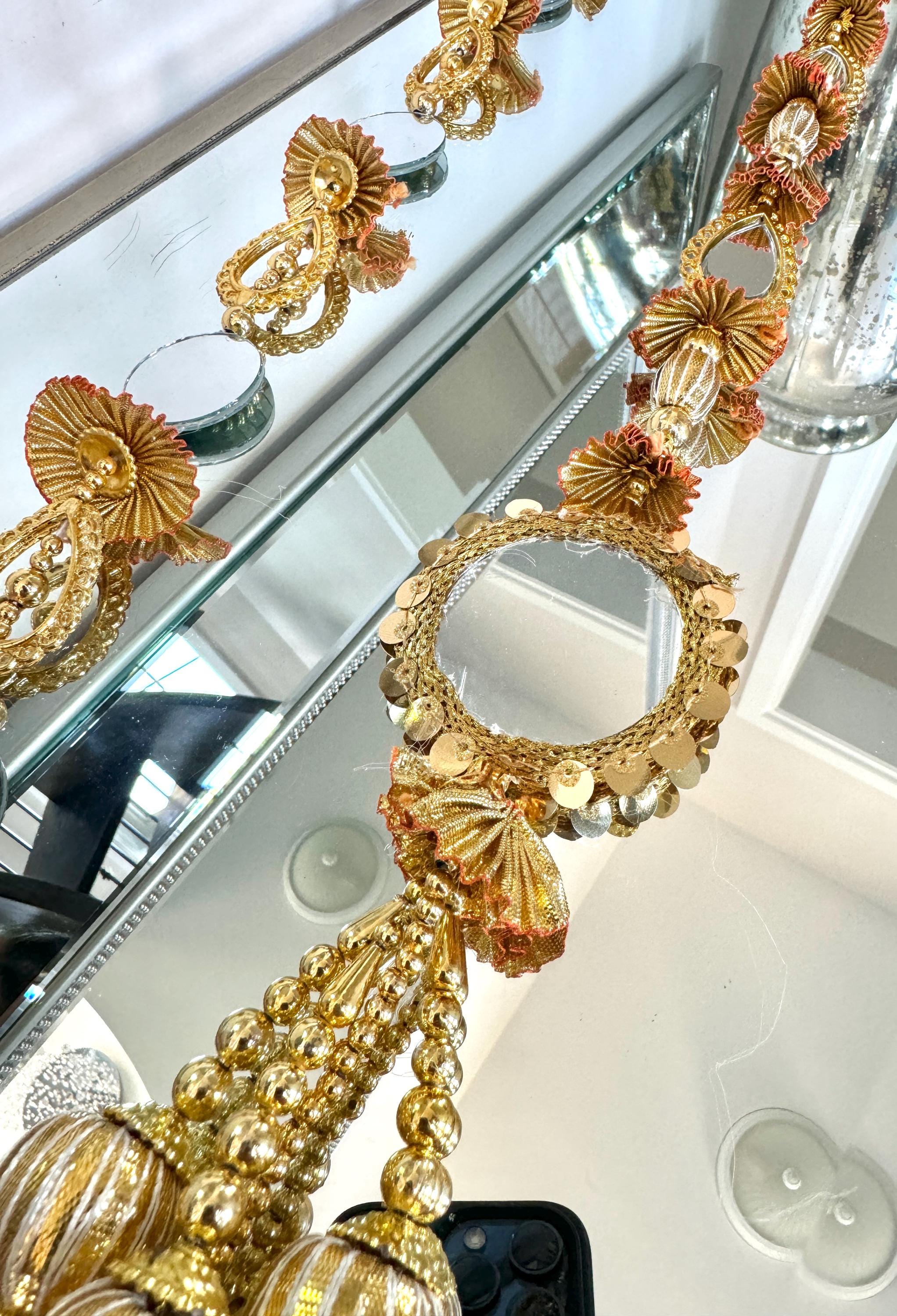 Gold Mirror Paranda Gold Parandi Indian Hair Jewelry Indian Jewelry ...