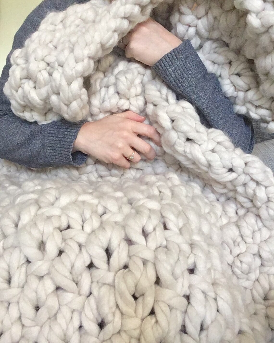 Knitting Pattern - London Fog Oversized Knit Blanket (PDF) - Etsy