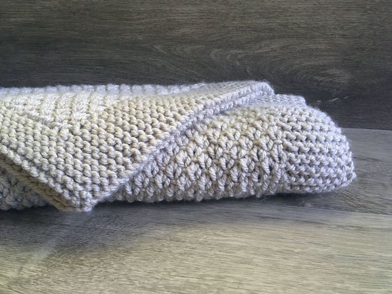 KNITTING PATTERN - London Fog Baby Blanket, Brioche and Lace Throw ...