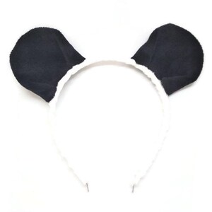 Panda Ears Black White Bear Ears Headband Plush Hair Band Baby - Etsy