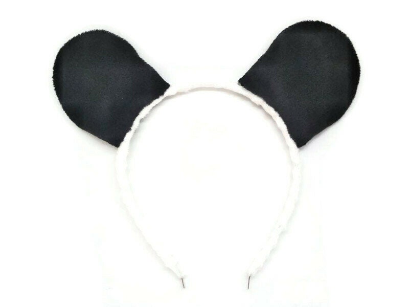 Panda Ears Black White Bear Ears Headband Plush Hair Band Baby - Etsy