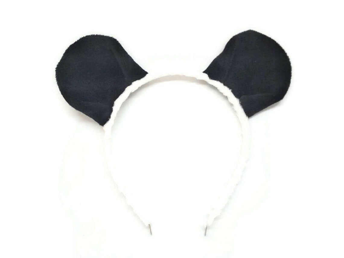 Panda Ears Black White Bear Ears Headband Plush Hair Band Baby - Etsy