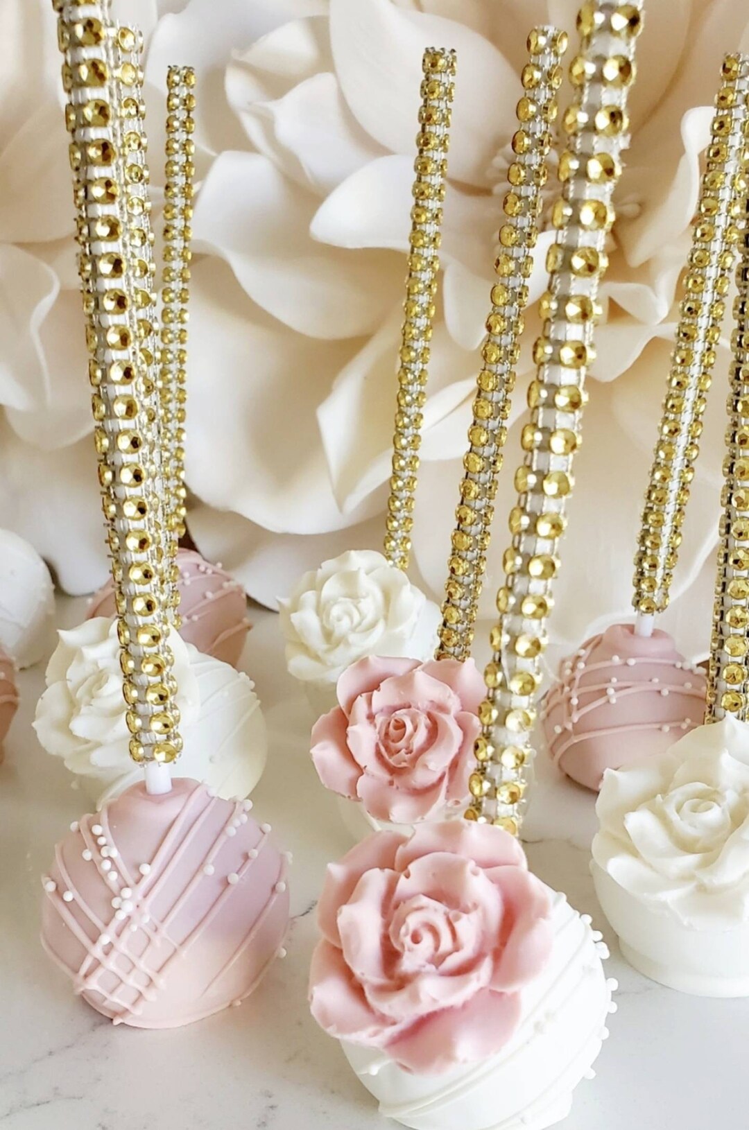 Bling Stick Flower Cake Pops Wedding Birthday Baby Shower (please See ...