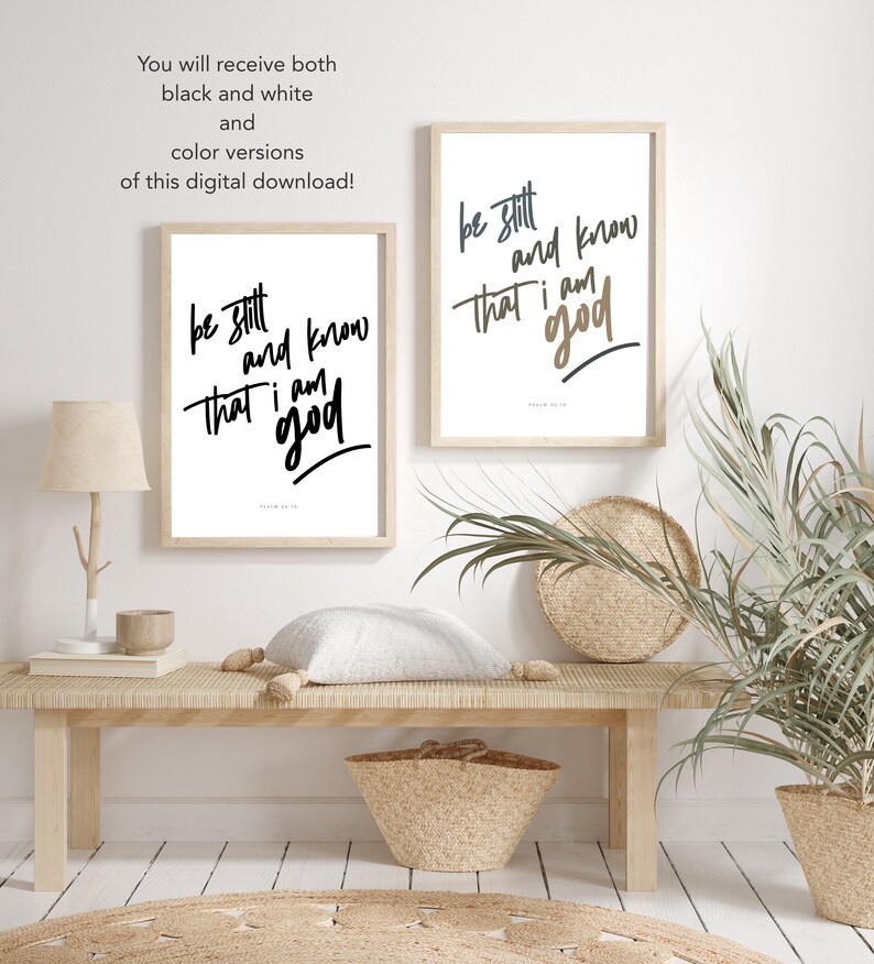 BE STILL and KNOW Wall Art Digital Download Psalm 46:10 Christian Bible ...