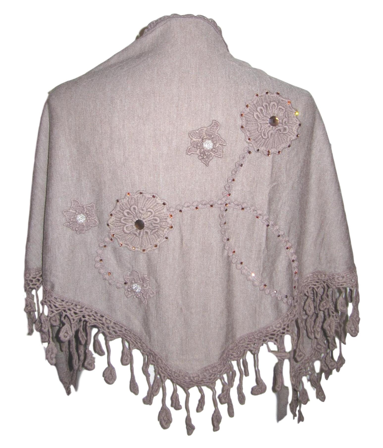 Large triangle scarf cape wrap with diamante pearl beading | Etsy