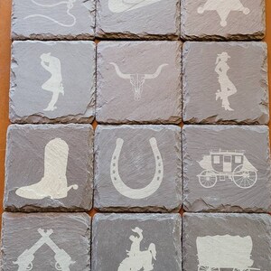 Slate Coasters, Western, Country - Etsy