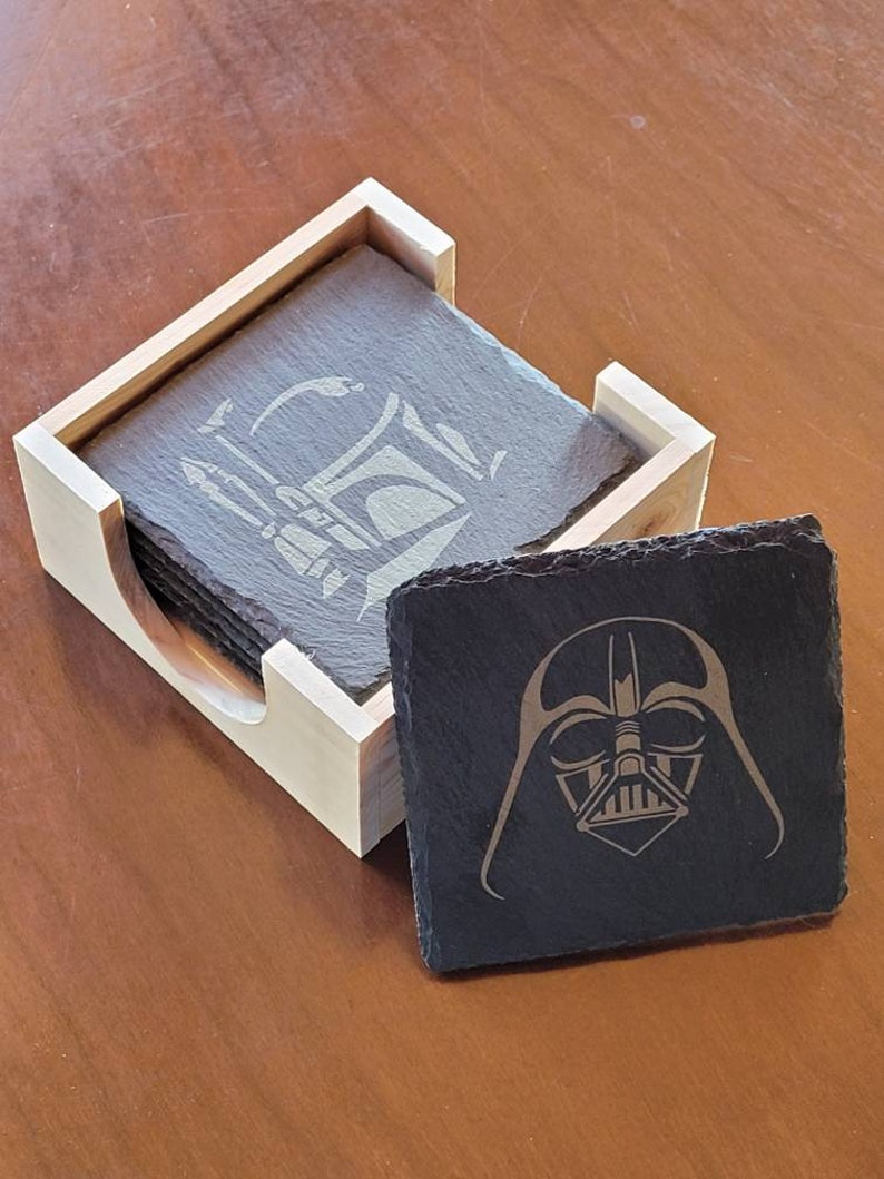 Star Wars Slate Coasters Characters Set of 6 Square | Etsy