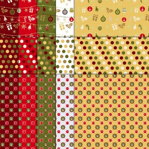 60 Christmas Digital Paper, Christmas Scrapbook Paper, Holiday Digital ...