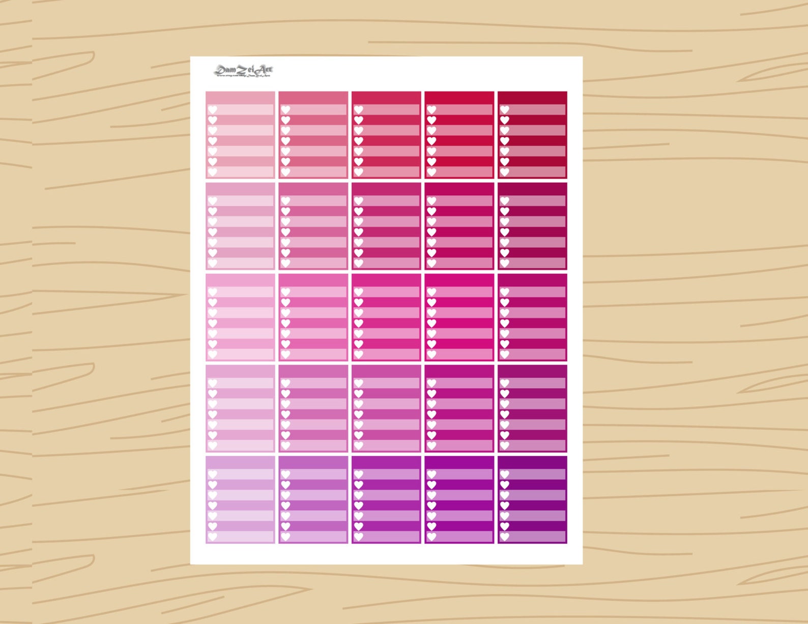 Editable Heart Checklist Printable Planner Stickers Work - Etsy