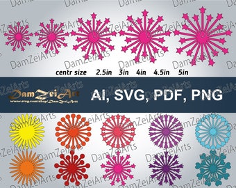 10 Paper Flower Center Templates SVG PDF PNG / Digital | Etsy