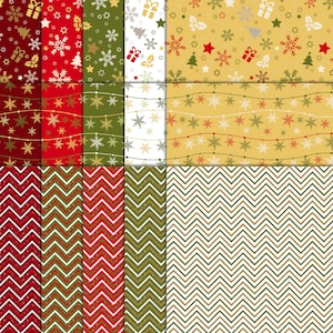 60 Christmas Digital Paper, Christmas Scrapbook Paper, Holiday Digital ...