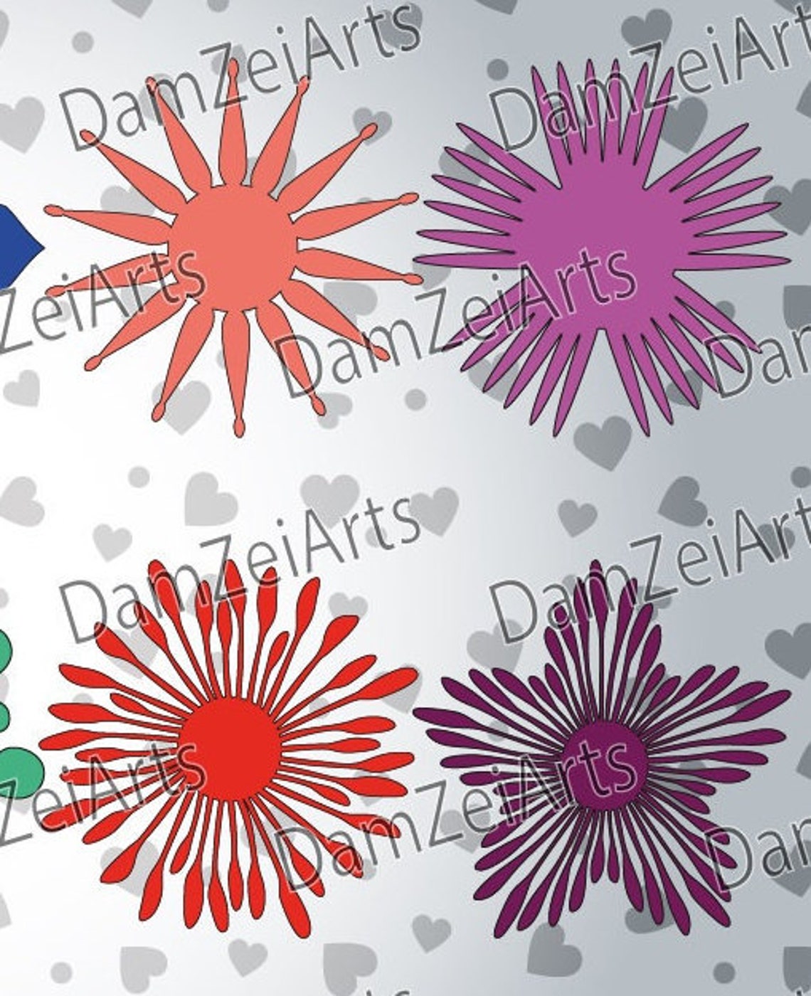 10 Paper Flower Center Templates SVG PDF PNG / Digital | Etsy