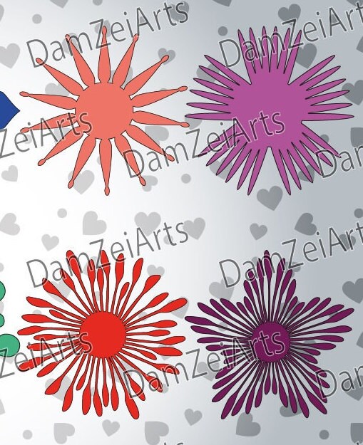 10 Paper Flower Center Templates SVG, PDF, PNG / Digital Download (2 ...