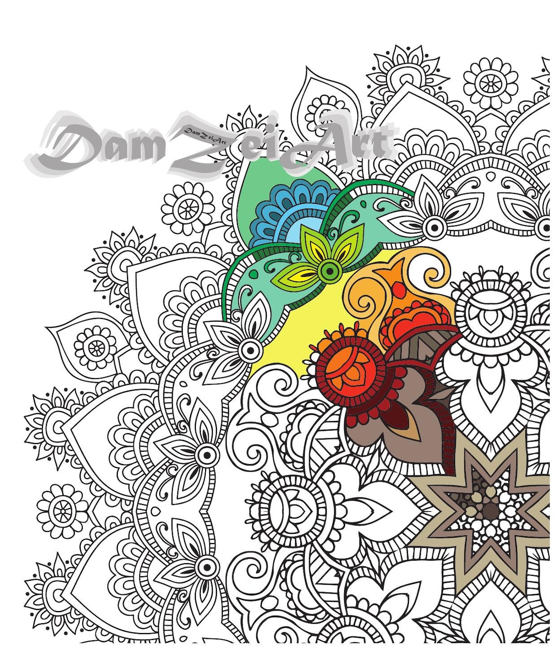 Mandala Coloring Pages Printable Pdf Blank Mandala Designs | Etsy