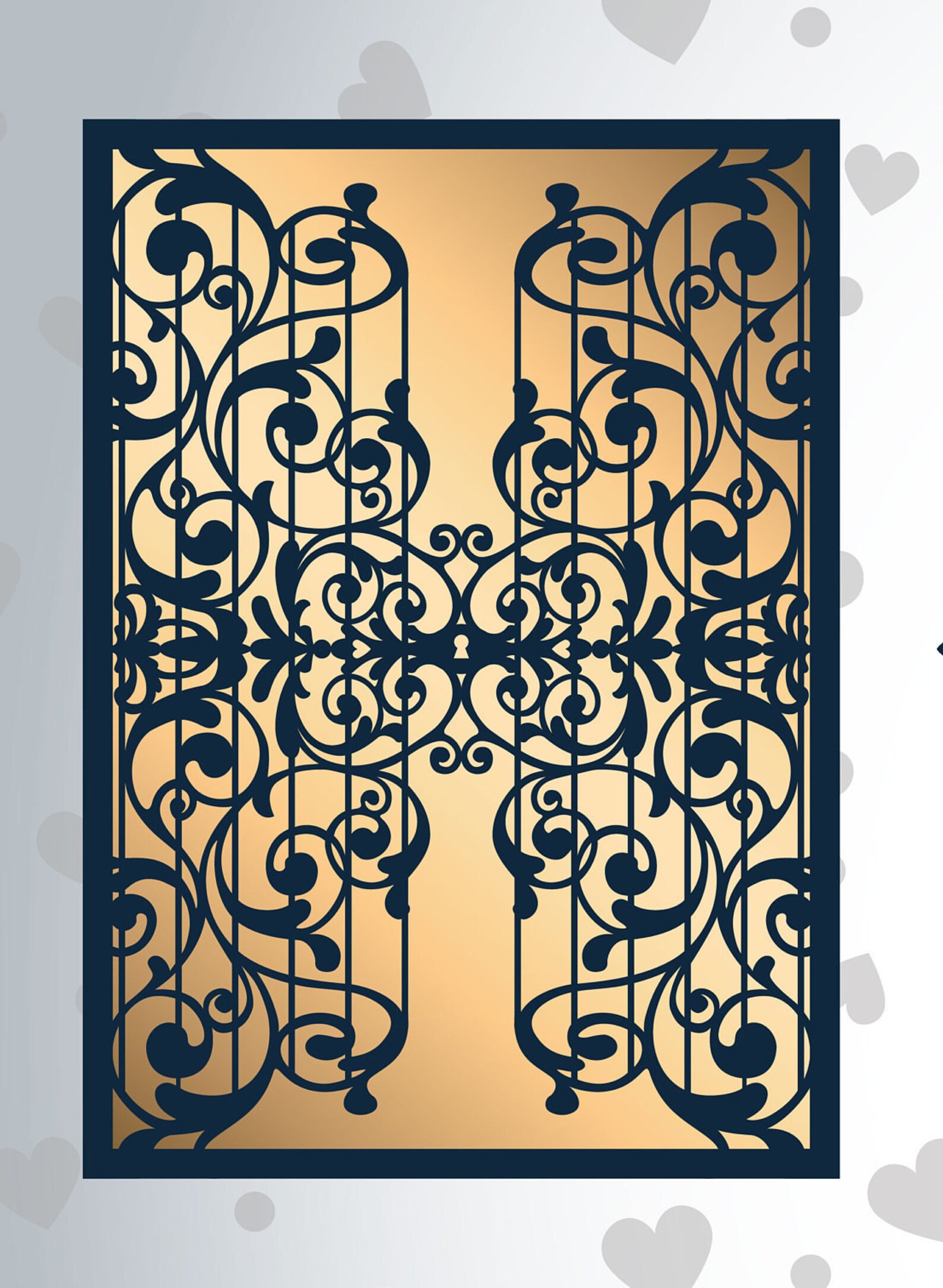 Gate-fold 5x7'' Iron Door Laser Cut Template - Etsy