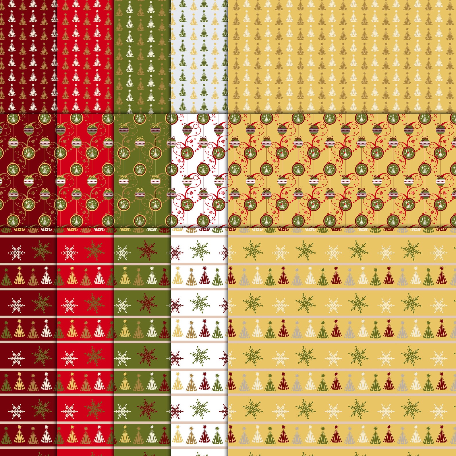 60 Christmas Digital Paper Christmas Scrapbook Paper Holiday - Etsy