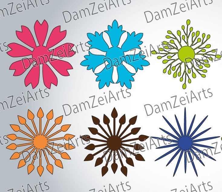 10 Paper Flower Center Templates SVG PDF PNG / Digital - Etsy