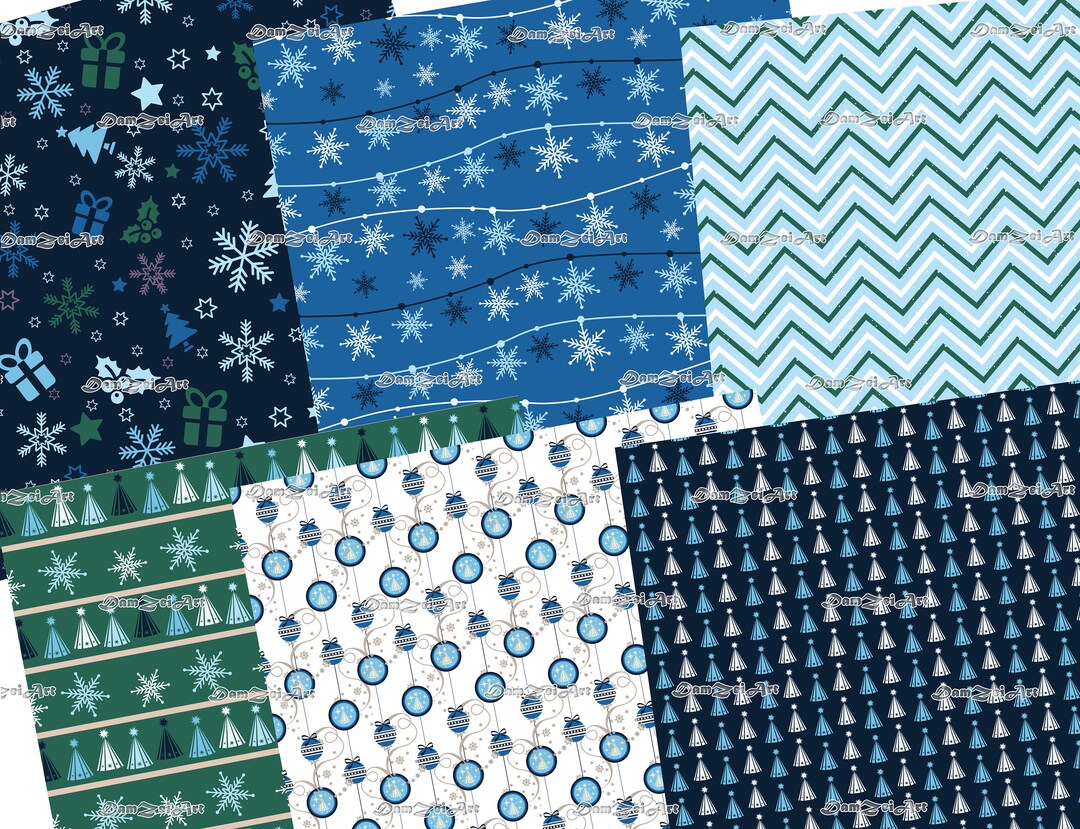 60 Christmas Digital Paper, Christmas Scrapbook Paper, Holiday Digital ...