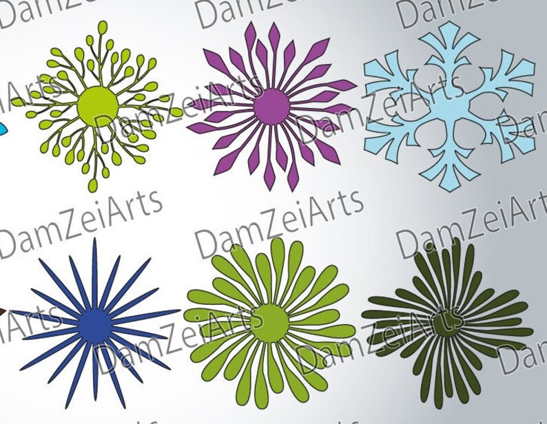 10 Paper Flower Center Templates SVG PDF PNG / Digital | Etsy