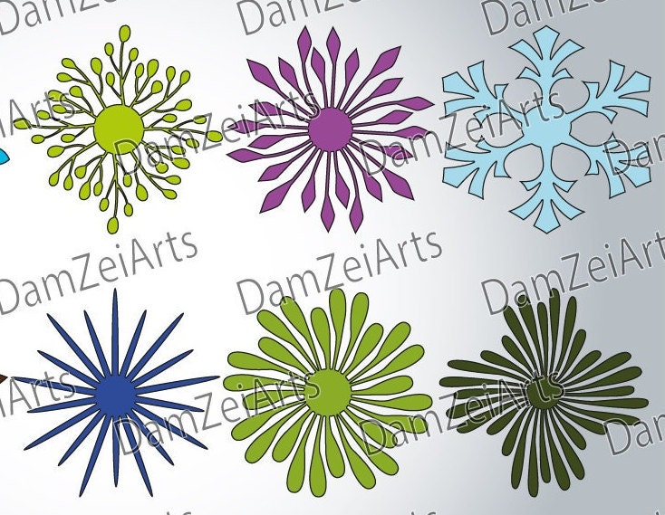 10 Paper Flower Center Templates SVG PDF PNG / Digital - Etsy