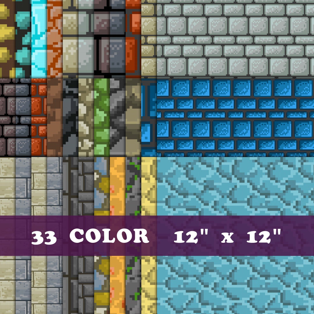 Rainbow Minecraft Printable Digital Papers 300DPI 33COLOR Pet Digital ...