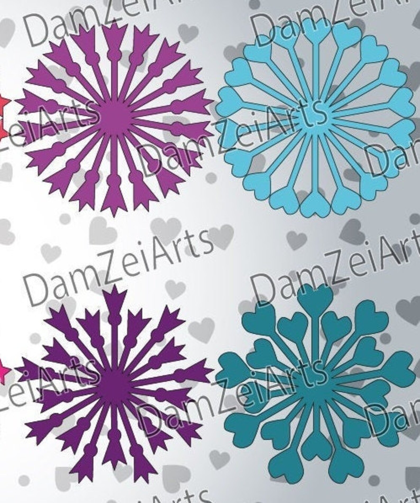 10 Paper Flower Center Templates SVG PDF PNG / Digital | Etsy