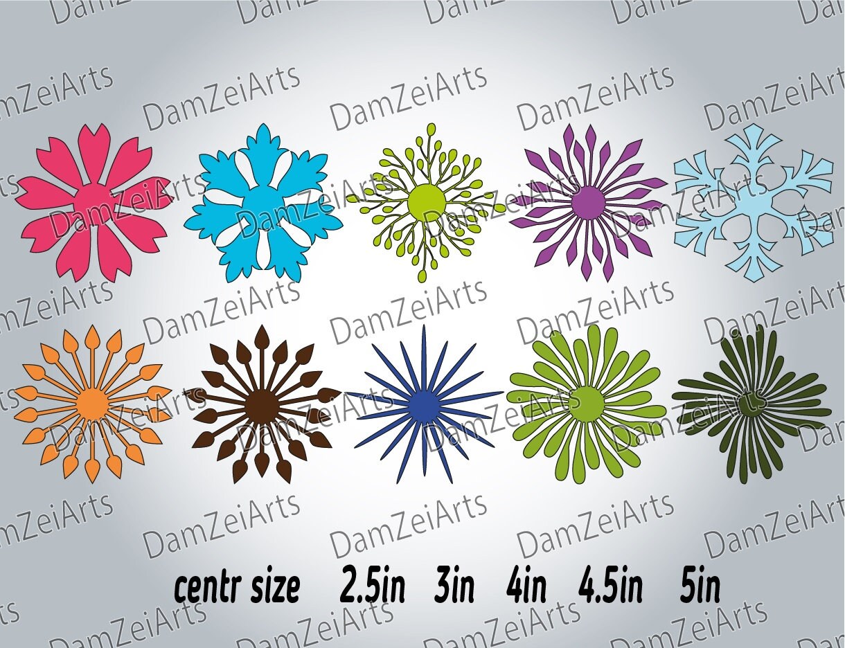 10 Paper Flower Center Templates SVG PDF PNG / Digital - Etsy