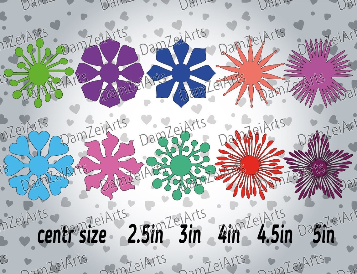 10 Paper Flower Center Templates SVG, PDF, PNG / Digital Download (2 ...